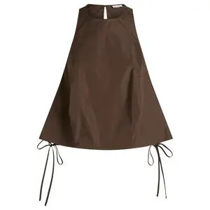 ST. AGNI Paper Taffeta Cocoon Top - Mocha