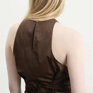 ST. AGNI Paper Taffeta Cocoon Top - Mocha