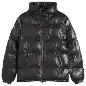 PATTA Quilted Script Logo Puffer Jacket - Black