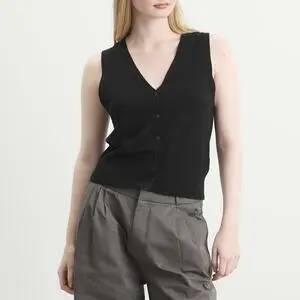 ST. AGNI Merino Wool Oupa Vest - Black