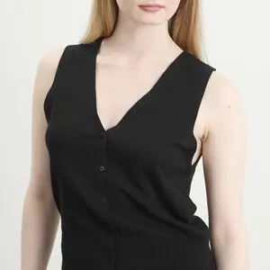 ST. AGNI Merino Wool Oupa Vest - Black