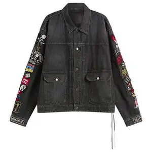 MASTERMIND WORLD Patched Denim Jacket - Black