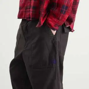 Needles Reversed Sateen String Fatigue Trousers - Black