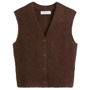 SAMSØE SAMSØE Sajeanne Hairy Knit Vest Top - Black Coffee