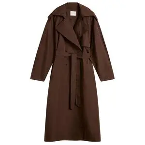 ST. AGNI Paper Taffeta Relaxed Trench - Mocha