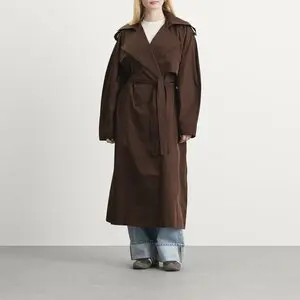 ST. AGNI Paper Taffeta Relaxed Trench Coat - Mocha