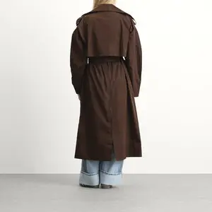 ST. AGNI Paper Taffeta Relaxed Trench Coat - Mocha