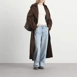 ST. AGNI Paper Taffeta Relaxed Trench Coat - Mocha