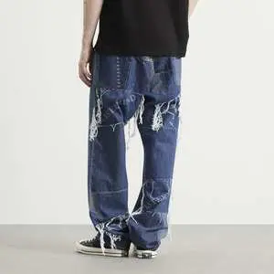 MASTERMIND WORLD Patchwork Jacquard Straight Denim Pants