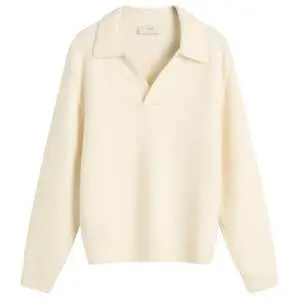 DUNST Open Collar Knit Jumper - Ivory
