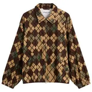 NOMARHYTHM TEXTILE Argyle Zip Jacket - Brown