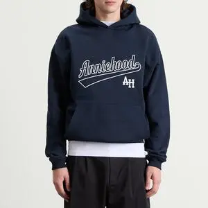 ANNIE HOOD Baseball Hoodie - Navy