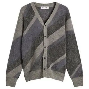 Toga Regimental Knit Cardigan - Grey