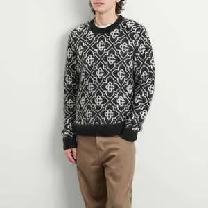 Casablanca Monogram Mohair Blend Crew Sweatshirt