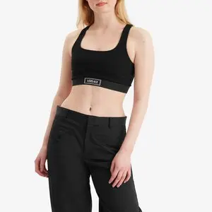Versace Box Logo Sports Crop Top