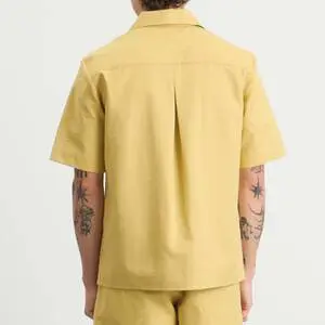 Casablanca Cotton Jacquard Short Sleeve Monogram Shirt - Yellow