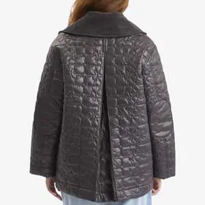 GANNI Shiny Quilt Midi Jacket