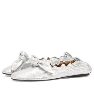 Toga Metallic Leather Ballet Shoes