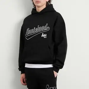 ANNIE HOOD Baseball Hoodie - Black