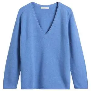 NOTHING WRITTEN Cerin Deep V-neck Pullover - Blue