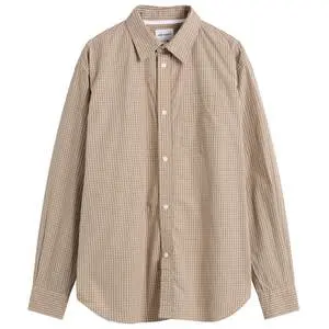 Norse Projects Ole Oversize Poplin Check Shirt - Walnut