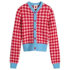 ICECREAM Houndstooth Knit Cardigan - Pink