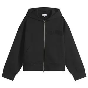 GANNI Heavy Terry Jersey Zip Hoodie - Black