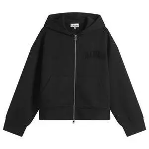 GANNI Heavy Terry Jersey Zip Hoodie - Black