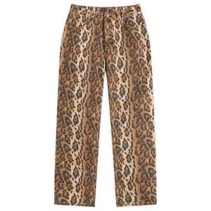 HOUSE OF SUNNY Leopard Print Straight Leg Jeans