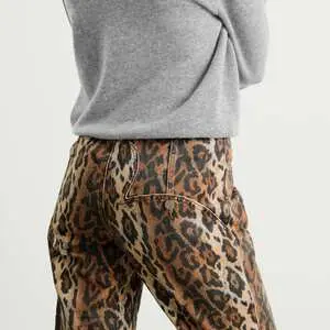 HOUSE OF SUNNY Leopard Print Straight Leg Jeans