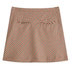 HOUSE OF SUNNY Marie Mini Skirt - Wine Multi