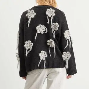 GANNI Crochet Flowers Knitted Jumper