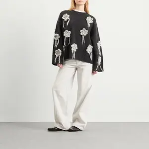 GANNI Crochet Flowers Knitted Jumper