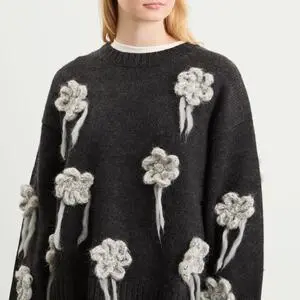 GANNI Crochet Flowers Knitted Jumper