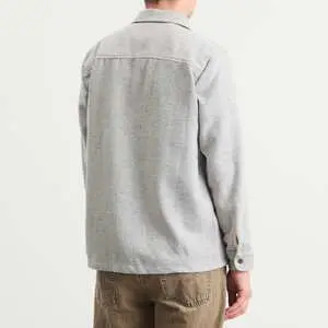 WAX LONDON Whiting Wool Fleck Overshirt