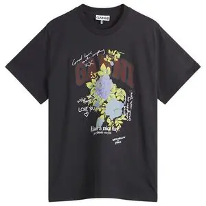 GANNI Rose Logo T-shirt - Phantom