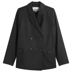 GANNI Calendered Wool Blazer