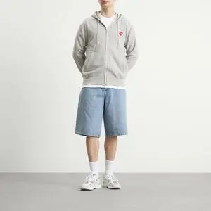 Play Comme Des Garcon Red Emblem Zip Hoodie