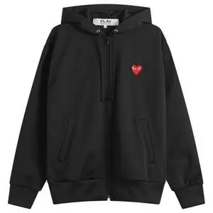 Play Comme Des Garcon Red Emblem Zip Hoodie