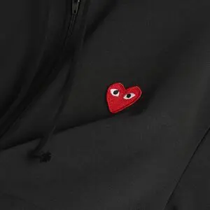 Play Comme Des Garcon Red Emblem Zip Hoodie