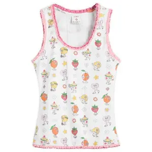 Casablanca Pointelle Frill Tank Top - Multi