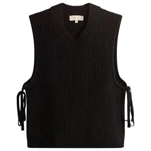 STEL Tie Side Knitted Tank Top - Black