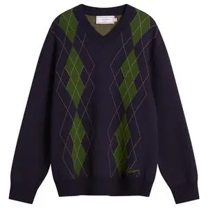 HOUSE OF SUNNY Argyle Jumper - Navy