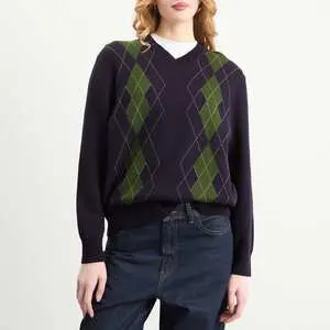 HOUSE OF SUNNY Argyle V-neck Jumper