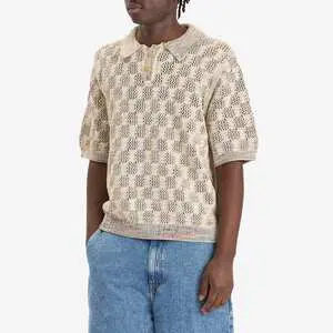 CORRIDOR Cable Knit Polo Shirt