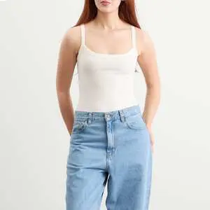 SKIMS Cotton Jersey Scoop Neck Bodysuit - Marble