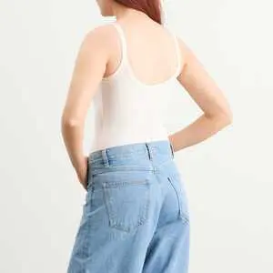SKIMS Cotton Jersey Scoop Neck Bodysuit - Marble