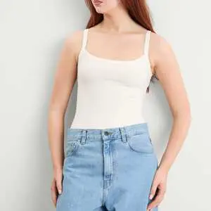SKIMS Cotton Jersey Scoop Neck Bodysuit - Marble