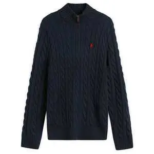 Polo Ralph Lauren Cable Knit Half Zip Jumper - Hunter Navy