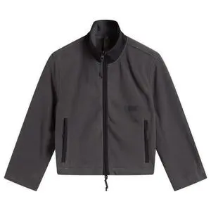 SKIMS Fleece Lounge Shrunken Zip Up Jacket - Ash